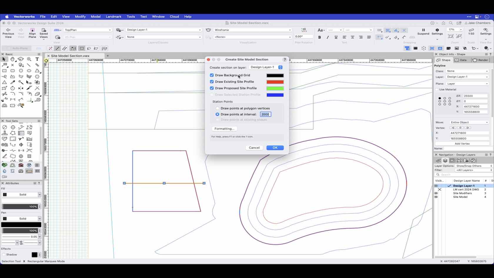 SITE MODEL SECTION COMMAND - CREATE SITE MODEL SECTION 2024 | Vectorworks University